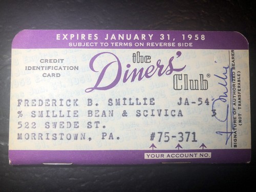 The 1958 Diners' Club Credit Identification Card (Purple) | eBay