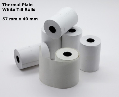 57 x 40mm Credit Card, PDQ, Machine Till Thermal Paper Rolls - Plain ...