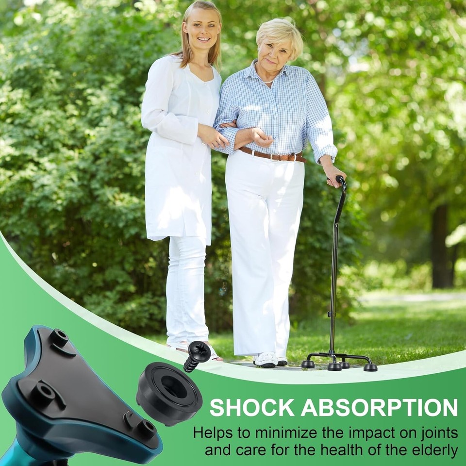 6 Pack Cane Feet Compatible with Hurrycane Replacement Rubber Feet ...