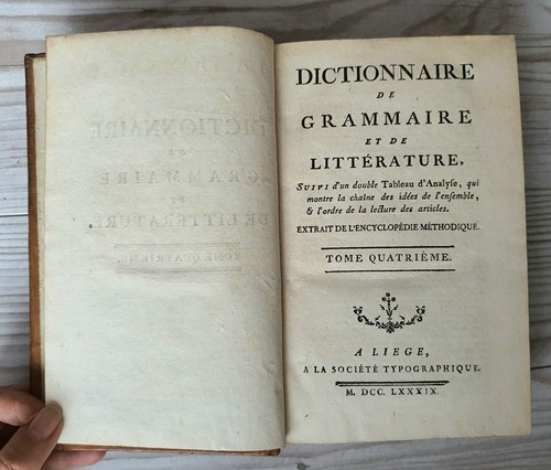 1789 Dictionnaire de grammaire et de Litterature Band 4 Antik Buch ...