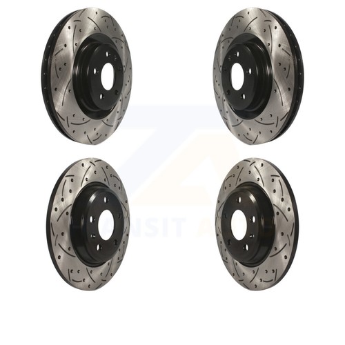 Front Rear Coated Drilled Slotted Disc Brake Rotors Kit For Audi Q5 A6 ...