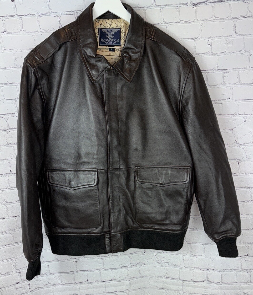 Vintage COCKPIT USA Leather Bomber Brown AVIATION Jac… - Gem