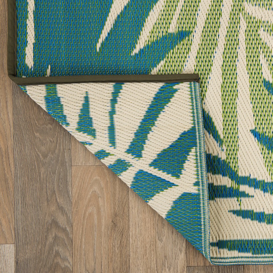 Rugshop Green Indoor Outdoor Carpet Floral Modern Reversible Plastic ...