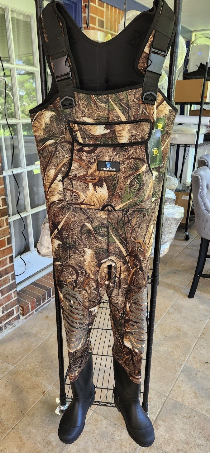 Trudave Unisex Adults Camo Waterproof Fishing Chest Waders W/ Boots ...