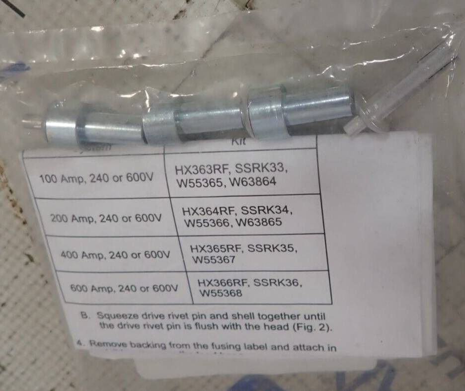 NEW Siemens Class "R" Fuse Adapter Kit W55367 Fused with Enclosed ...