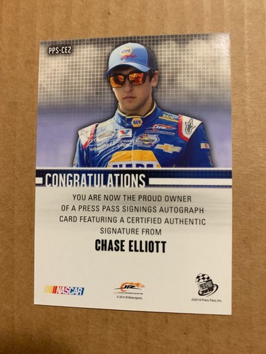 2015 CHASE ELLIOTT PRESS PASS SIGNINGS AUTOGRAPH 05/15 | eBay