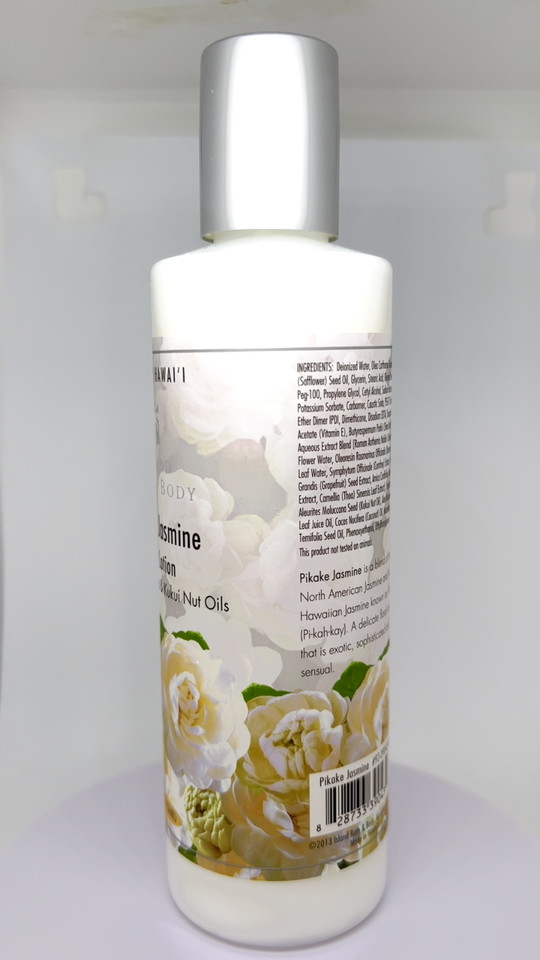 Hawaiian PIKAKE JASMINE BODY LOTION -ISLAND BATH BODY Hawaii New 8oz Kukui Oil | eBay