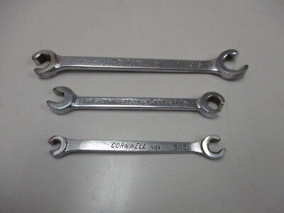 Cornwell 3 Pc SAE Open End/Flare Nut Brake Line Wrenches CWF1212 & BWF ...