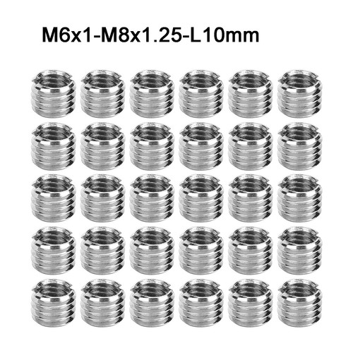 30 pièces inserts filetés intérieur M6X1,0 extérieur M8X1,25 longueur 8 ...