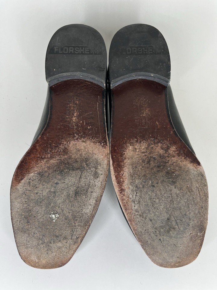 Florsheim Imperial COMO Men's Loafers Sz 11 D Black Leather Moc Toe Bit ...