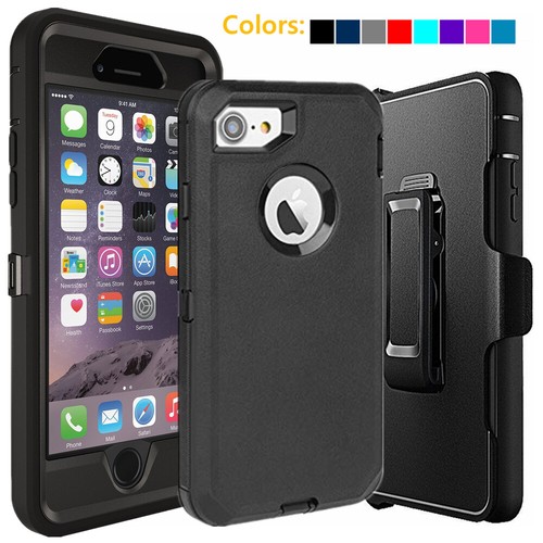 For Apple iPhone 6s 7 8 Plus Shockproof Defender Case w/Belt Clip fits ...