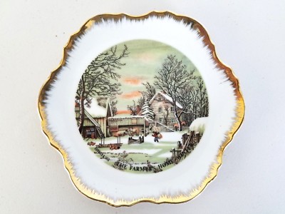 Brinn's Currier & Ives Decorative Plate, THE FARMER'S HOME WINTER, 3T ...