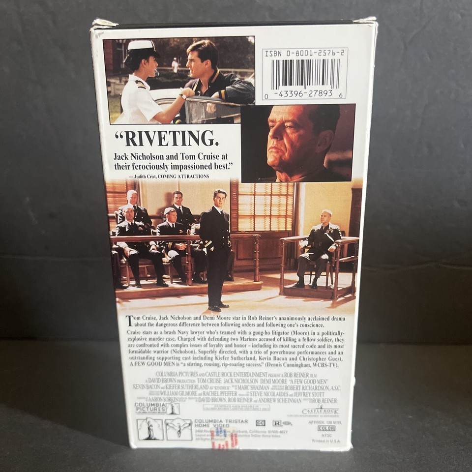 A Few Good Men (VHS, 1993) Tom Cruise Jack Nicholson Demi Moore 90s VHS ...
