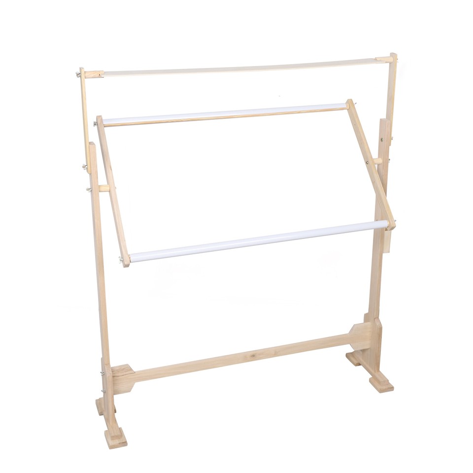 Needlework Adjustable Embroidery Stand Wooden Frame Cross Stitch Floor ...