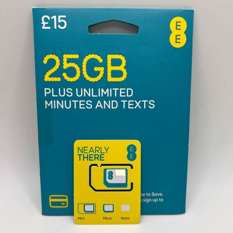 20p OFFICIAL UK EE Sim Card Pay As You Go PAYG STANDARD MICRO NANO ...