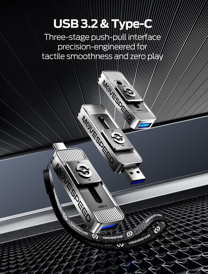 MOVE SPEED 1TB Solid State Drives with Dual Ports Push-Pull Design ...