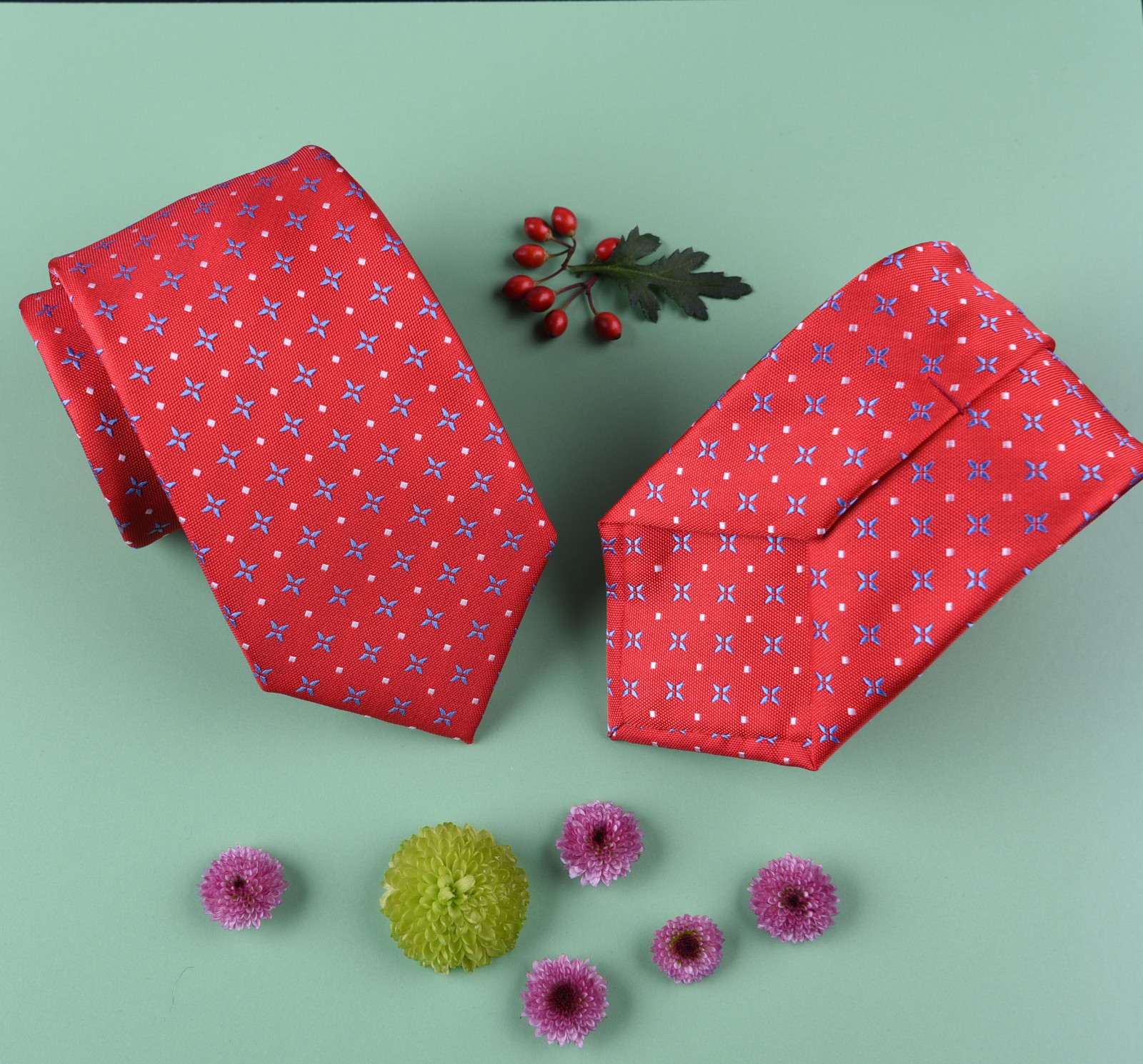 Stars & Studded Red Mens Fashion Necktie Classy Affluent Stylish 3 ...