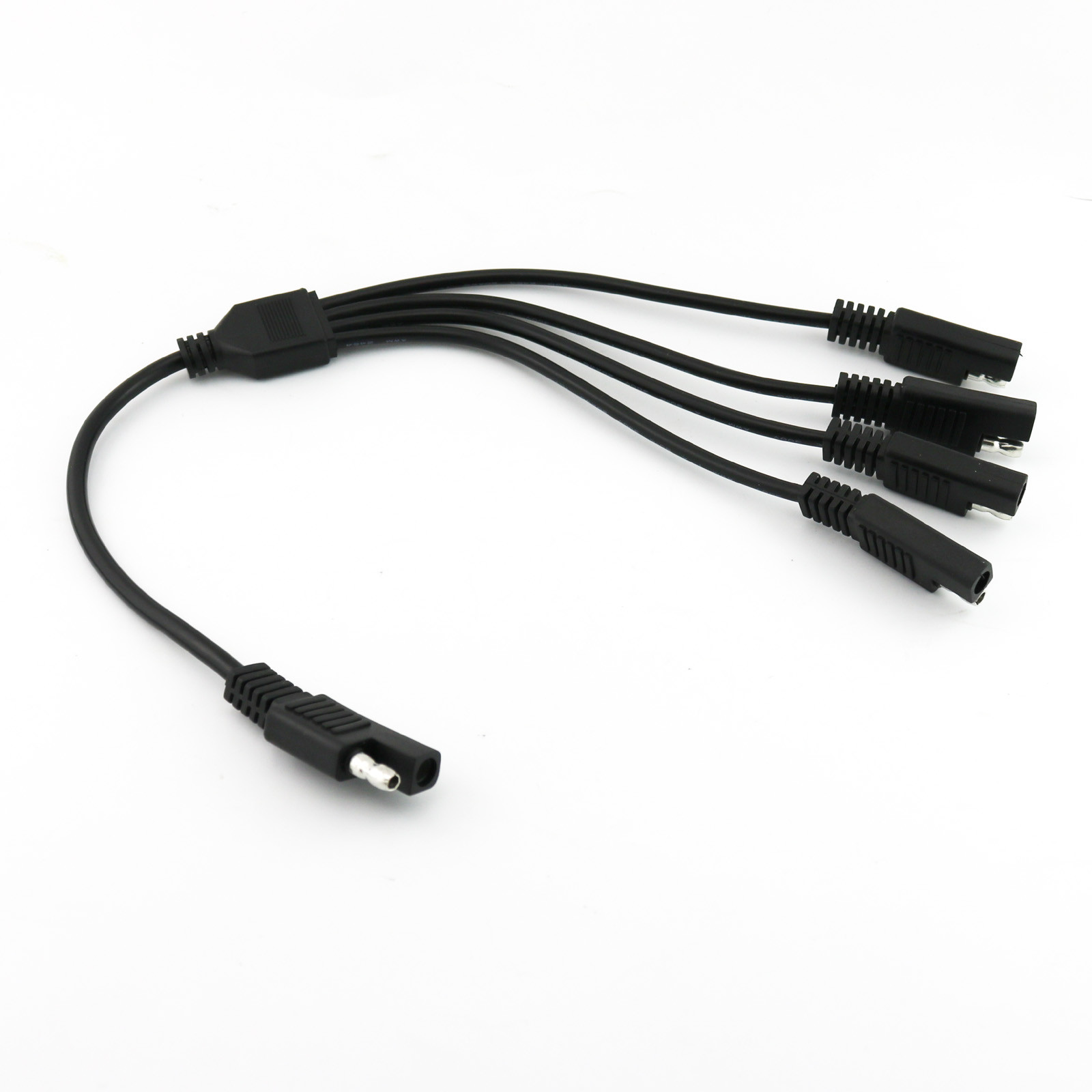 1x DC Power Battery SAE Male To 4x SAE Male Automotive Connector Y ...