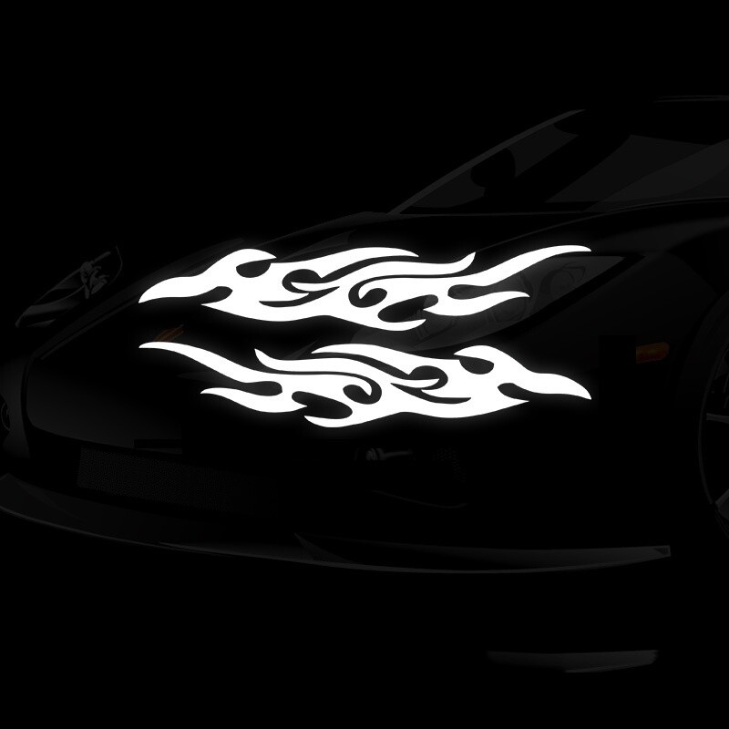 Set of 2- Flames Fire Car Side Rear View Mirror Auto Decal Truck Racing ...