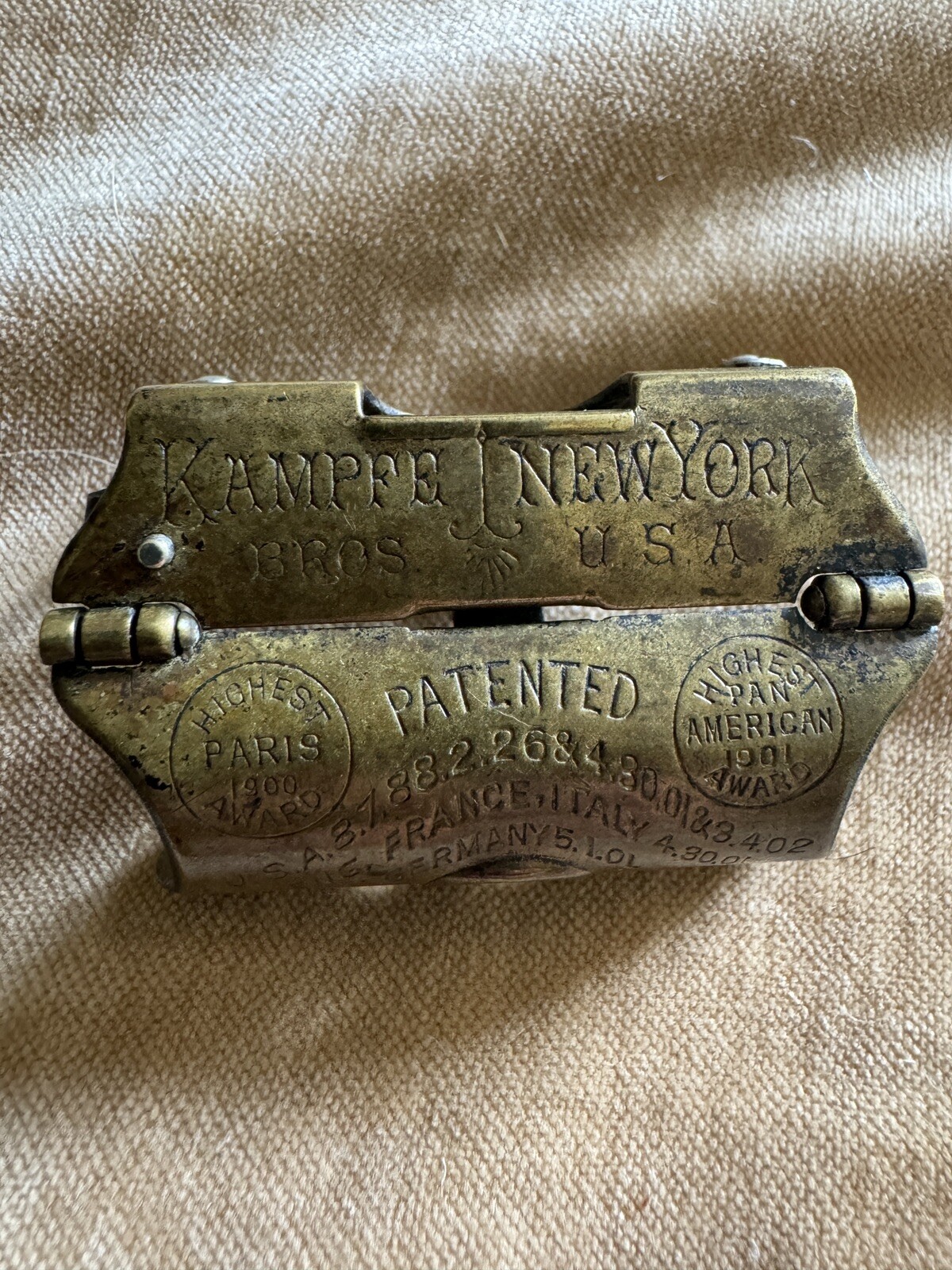 Antique c1890 Brass Kampfe Bros Star Safety Razor Top Only | eBay