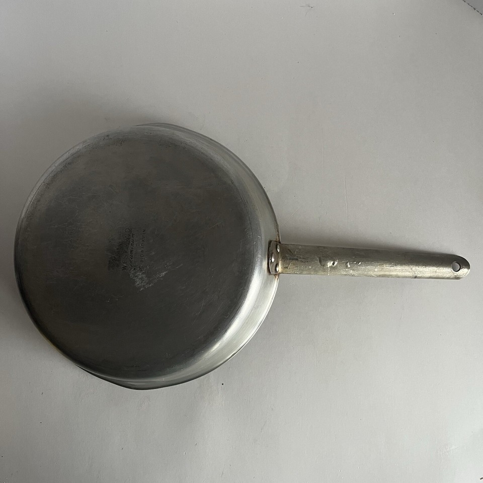 West Bend 10” Aluminum Fry Sauté Pan Skillet Silver No Lid Fish USA 2.5 ...