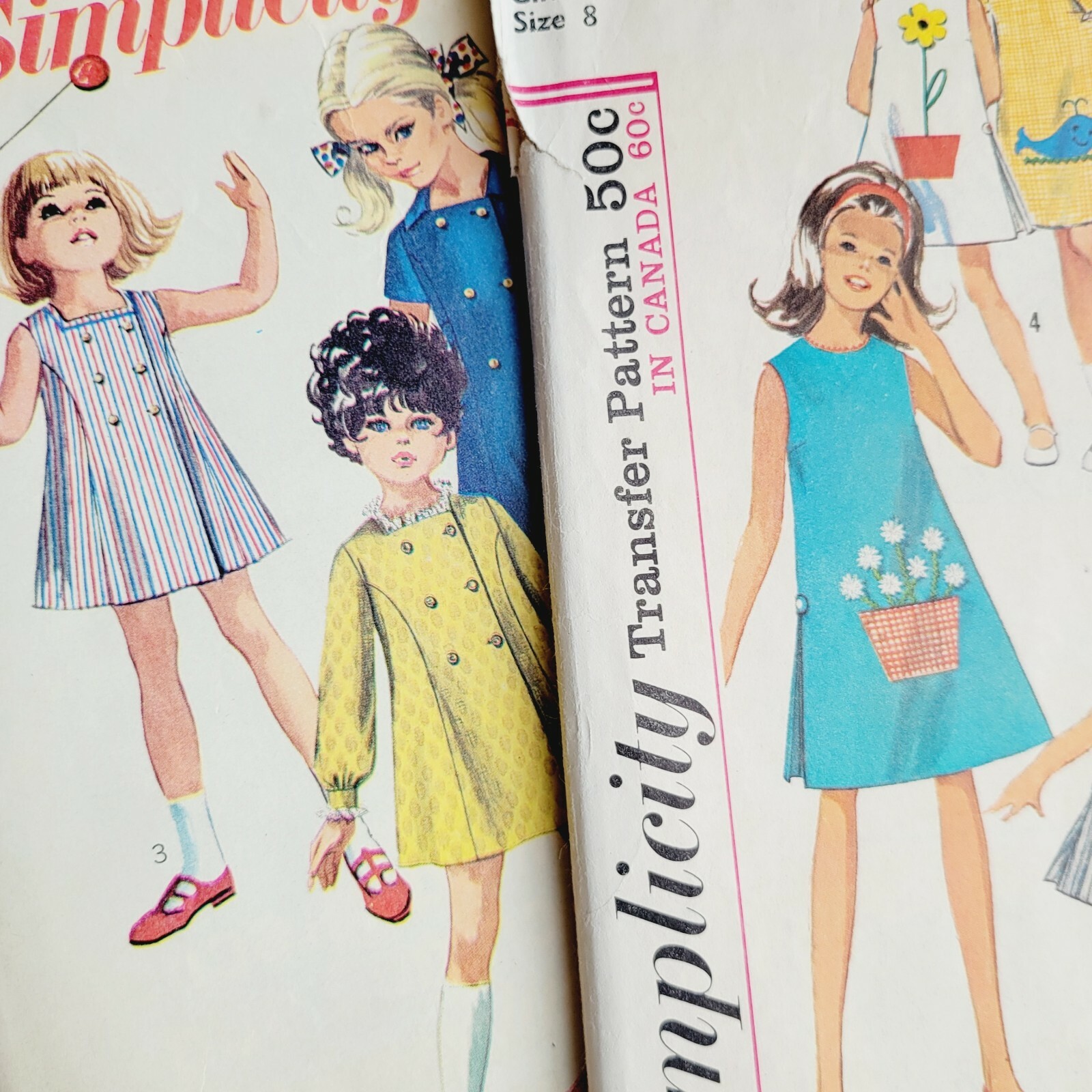 Vintage Girls Dress Patterns Size 8 Simplicity 5990 & 8071 | eBay
