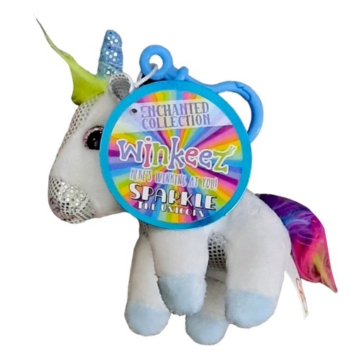 Winkeez SPARKLE the Unicorn 4" Plush Backpack Clip Girly Rainbow ...
