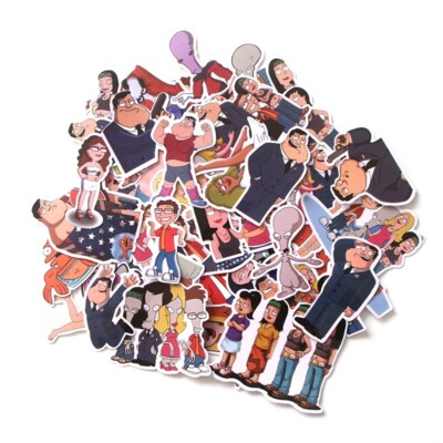 American Dad 55pc Mini Stickers Skateboard Laptop Car Decals ...