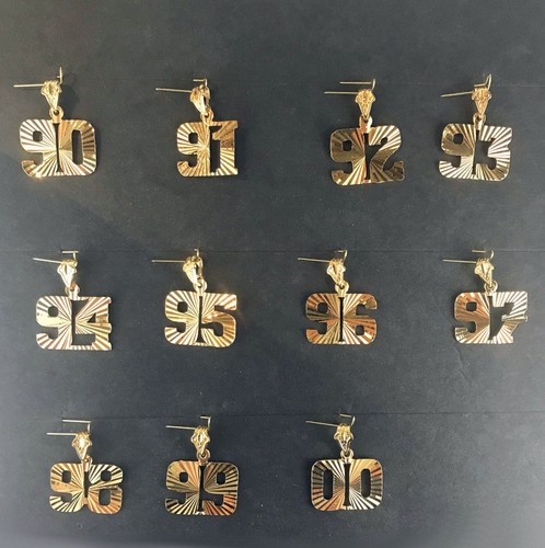 Gold Number 90-00 Pendant Large Diamond-Cut 24k Gold Plated Jersey ...