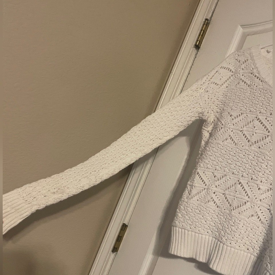 American Eagle Outfitters Cream Fair Isle Cable Knit Sweater S Preppy ...