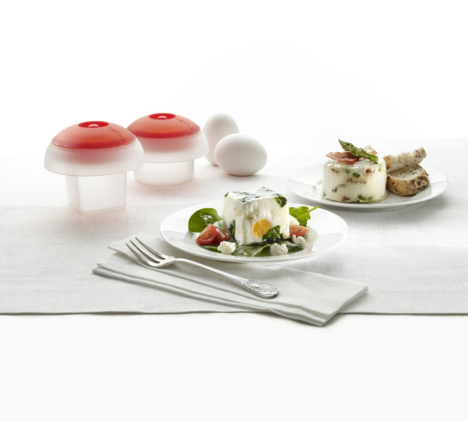 Ovo Egg Cooker Kit of 1 Square Egg Mold and 1 Round Egg Mold Set of 2 ...