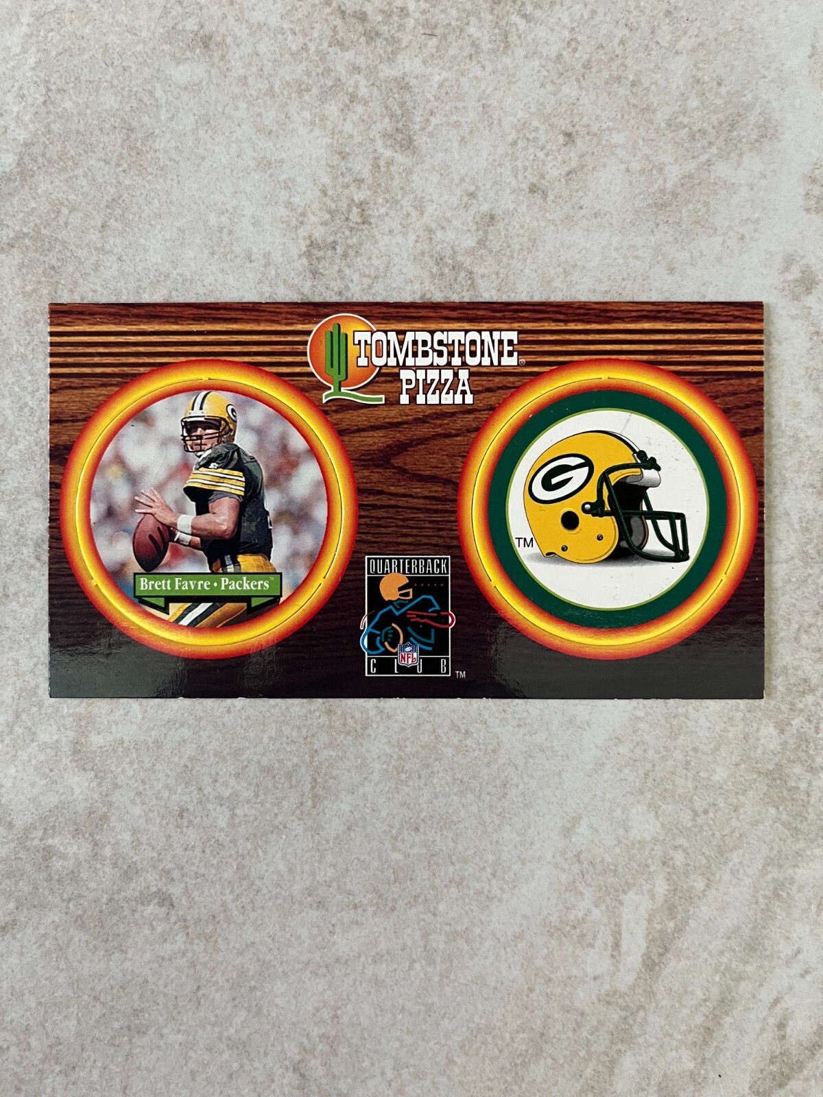 1995 Brett Favre Tombstone Pizza NFL Player's Club rare | eBay