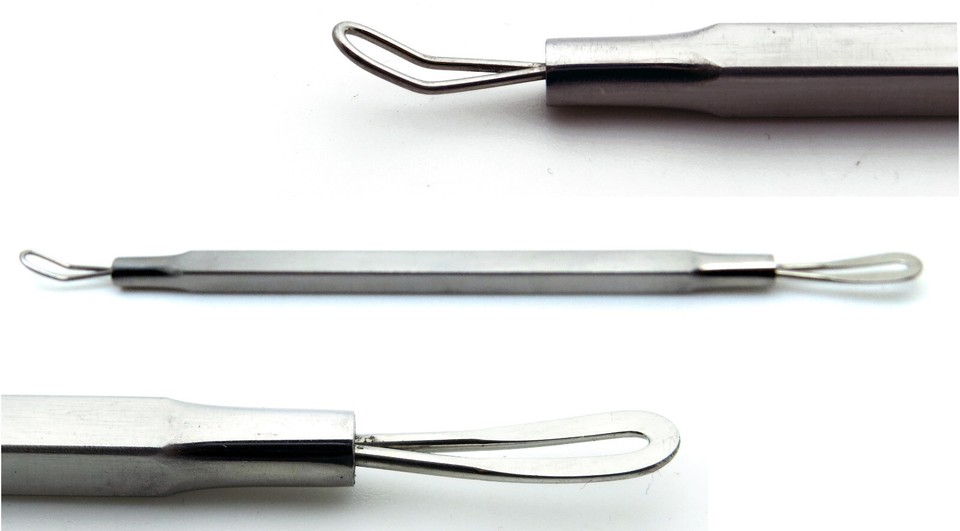 Comedone Remover Blackhead Acne Whitehead Blemish Extractors SET OF 3 ...