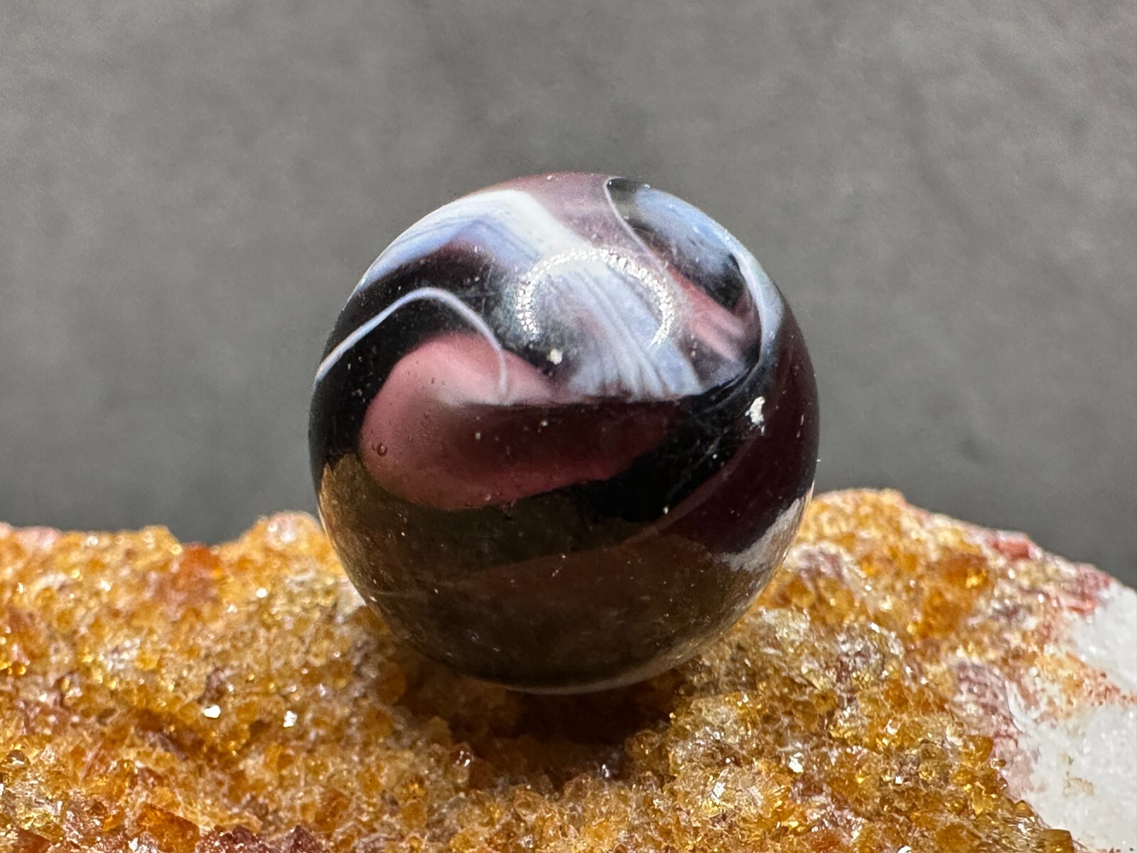 Wonderful Vintage M.F. Christensen CAC Akro Slag Marble - Purple ...