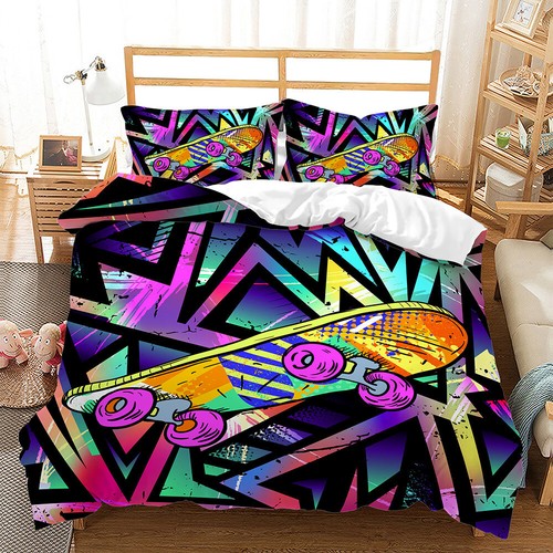Skateboard Sport Graffiti Duvet Cover Quilt Cover Pillowcase Bedding ...