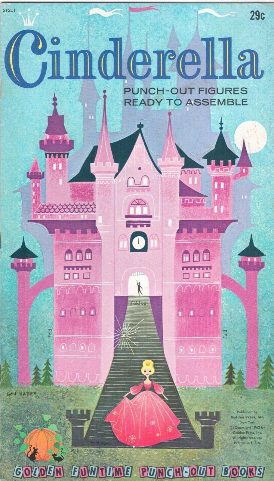 VINTG Original 1962 CINDERELLA PUNCH PAPER DOLL GOLDEN #GF211 UNPUNCHED ...