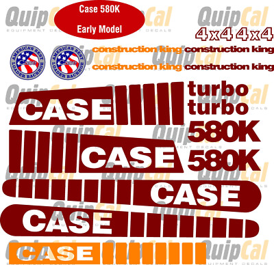 Case 580K Super K Backhoe Decals - Regular or Extendahoe - Early or ...