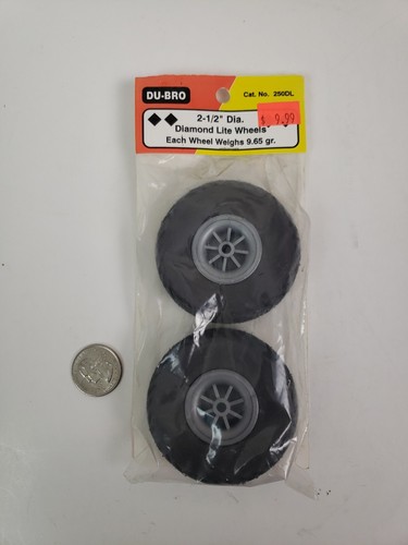 DUBRO 2-1/2"(inch) Diamond Lite Wheels 9.65 gr each, 250DL 2 wheels in ...