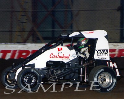 KYLE LARSON #71 CARTWHEEL MIDGET CAR RACING ON TRACK 8X10 GLOSSY PHOTO ...