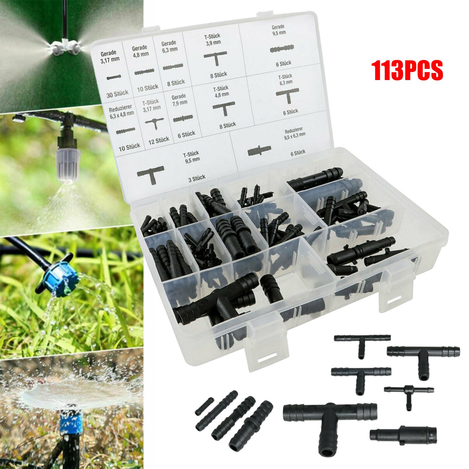 T Piece Hose Pipe Connector 3 way Joiner Plastic Pipe Fuel Air Water ...