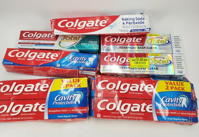 COLGATE TOOTHPASTE VARIETY PACK TOTAL CAVITY PROTECTION NINE 4.8-6.0 OZ ...