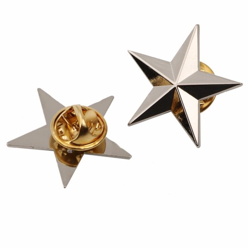 PAIR US ARMY ONE STAR BRIGADIER GENERAL RANK INSIGNIA BADGE SILVER WW2 ...