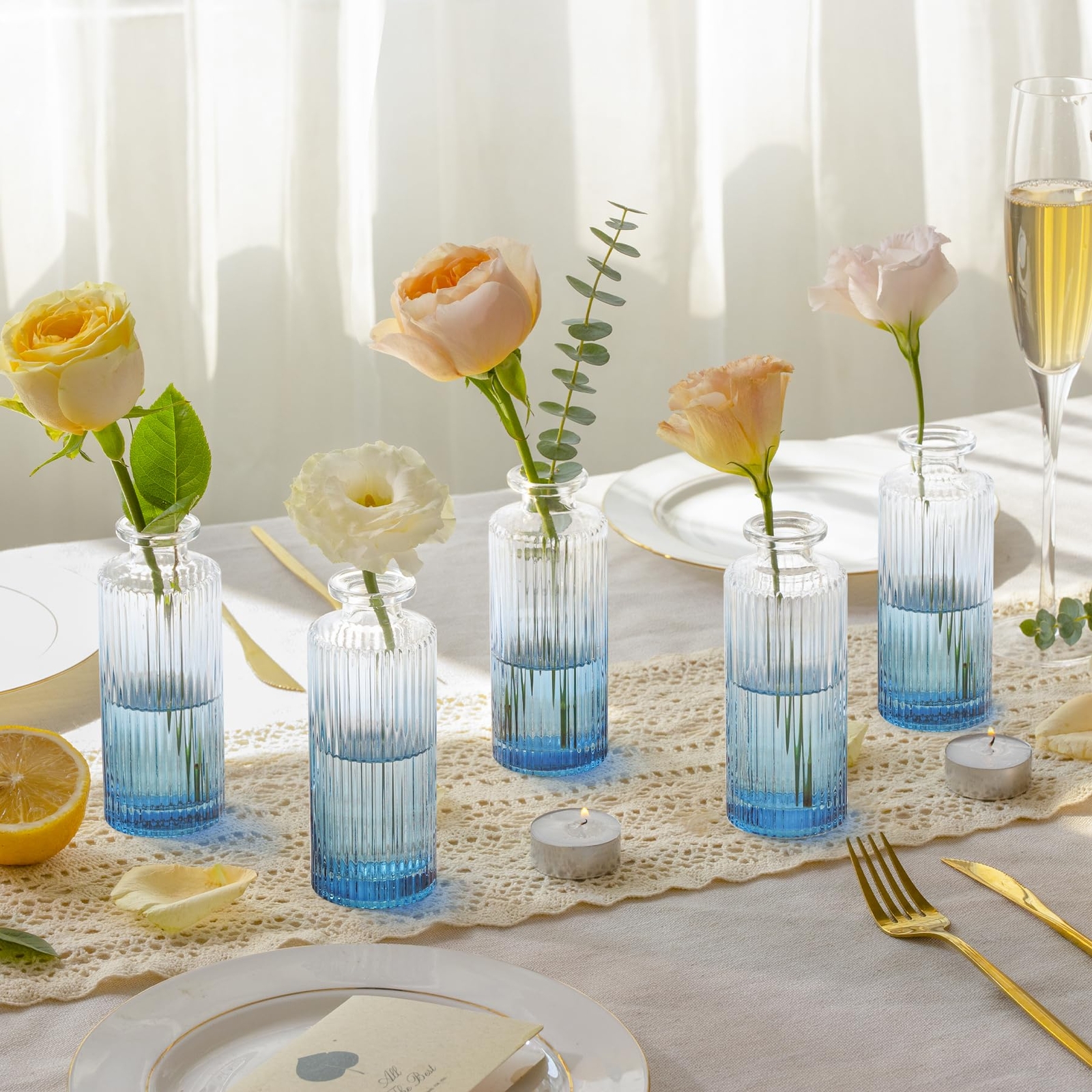 Glass Bud Vases Set of 12 Small Bud Vase in Bulk Mini Flower Vase for ...