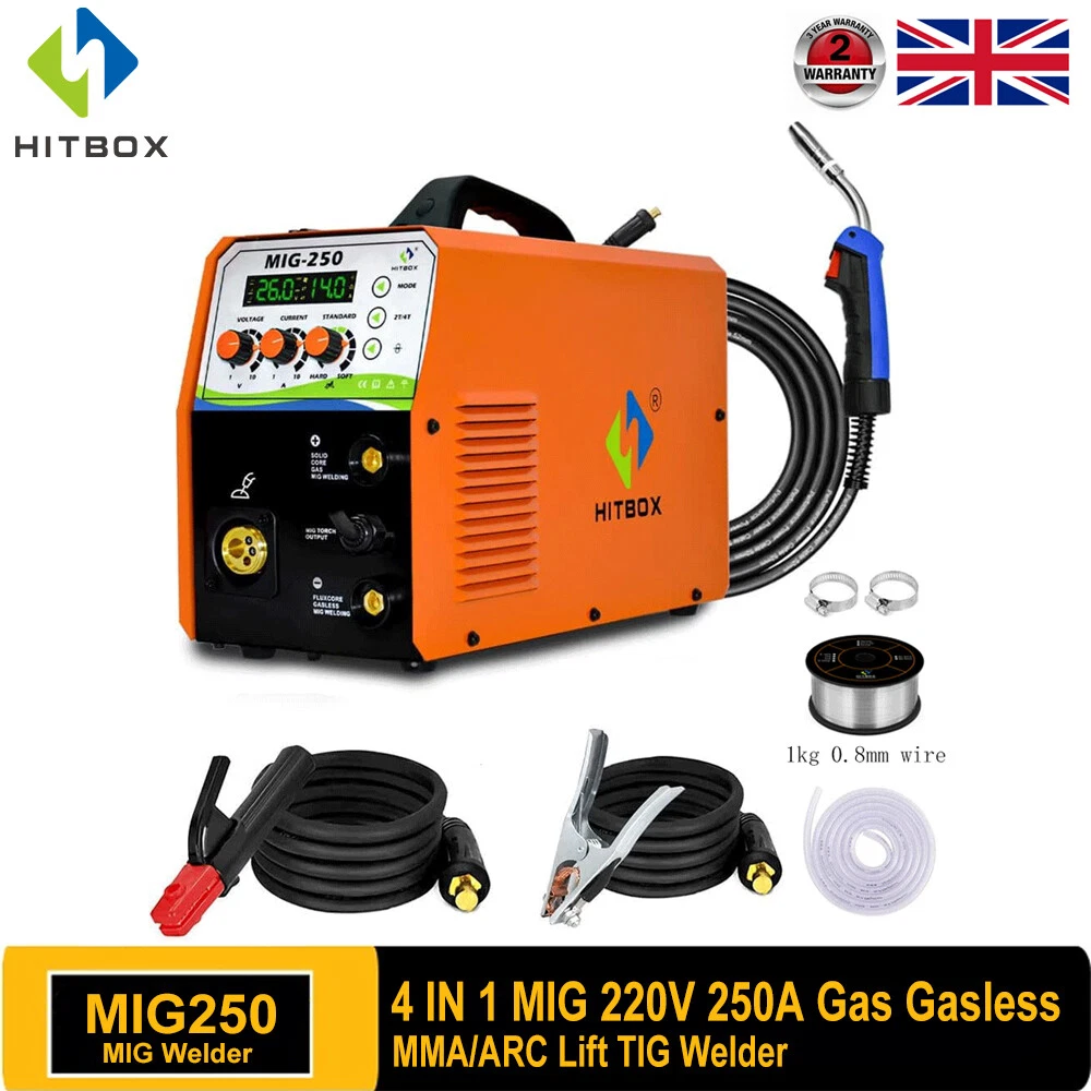 HITBOX 200Amp MIG Welder 110V In Gasless Flux Core ARC/MMA, 56% OFF