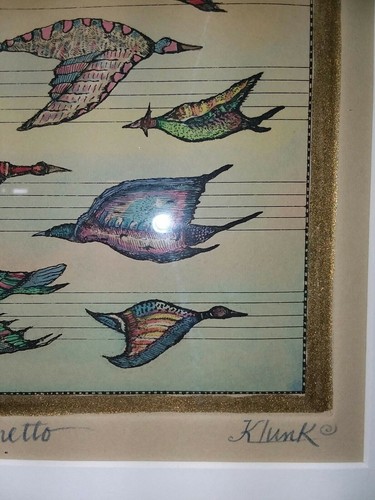 Signed Robert Klunk Art Libretto Birds watercolor etchings numbered ...