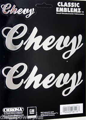 chevy script logo chevrolet truck car chrome decal sticker emblem ...