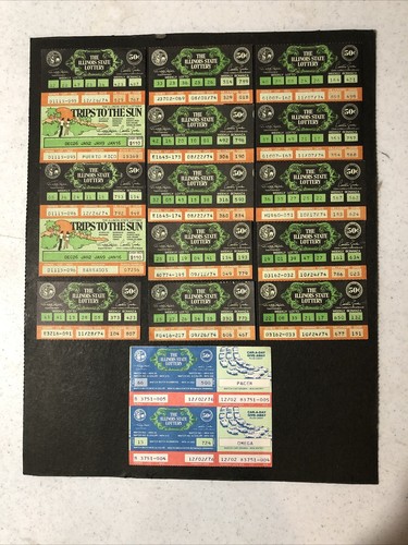 Vintage Illinois State Lottery Ticket - Very First Lotto YEAR 1974 17 ...