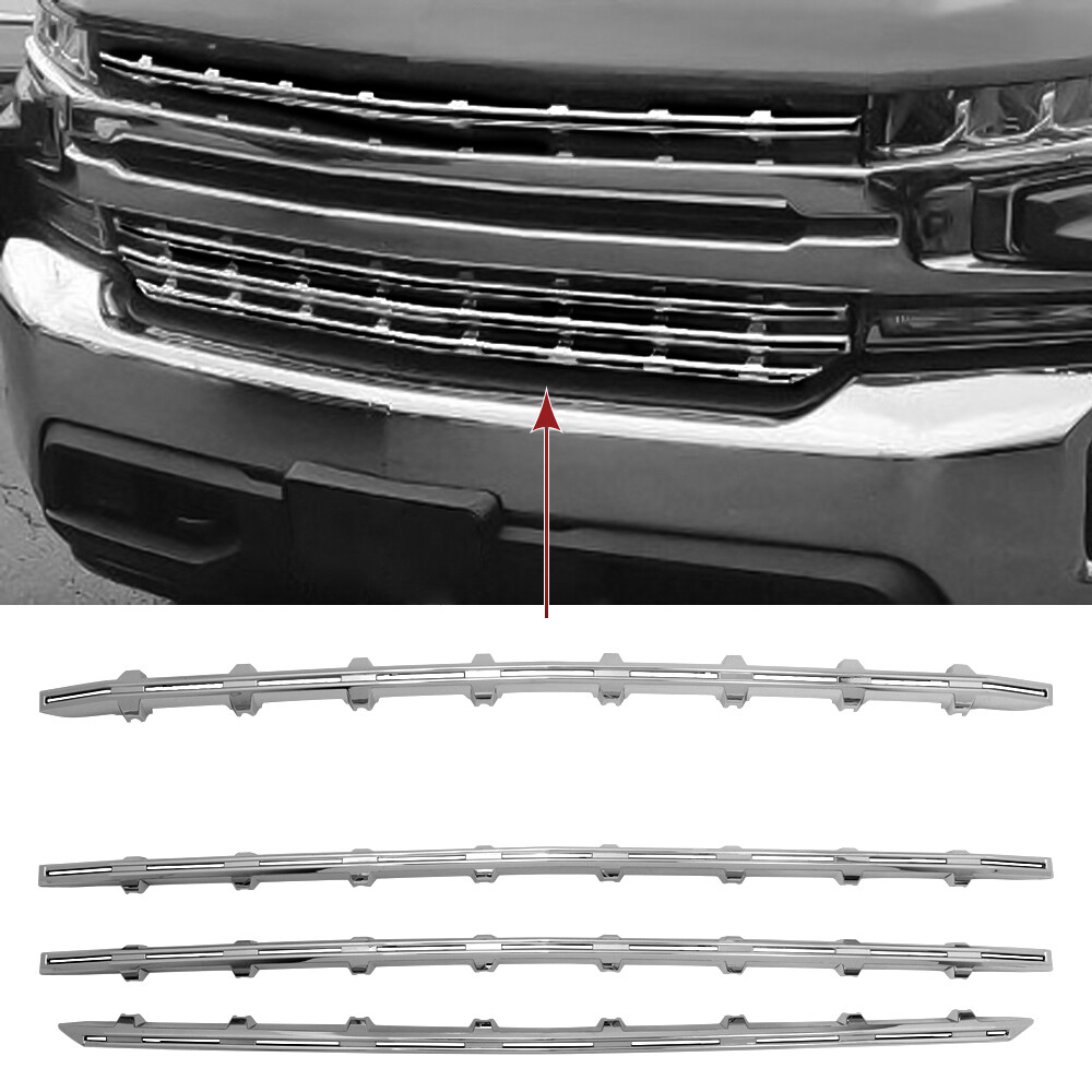 For Chevy Silverado 1500 LT RST 4-DR 2022 Front Grille Trims Chrome ...