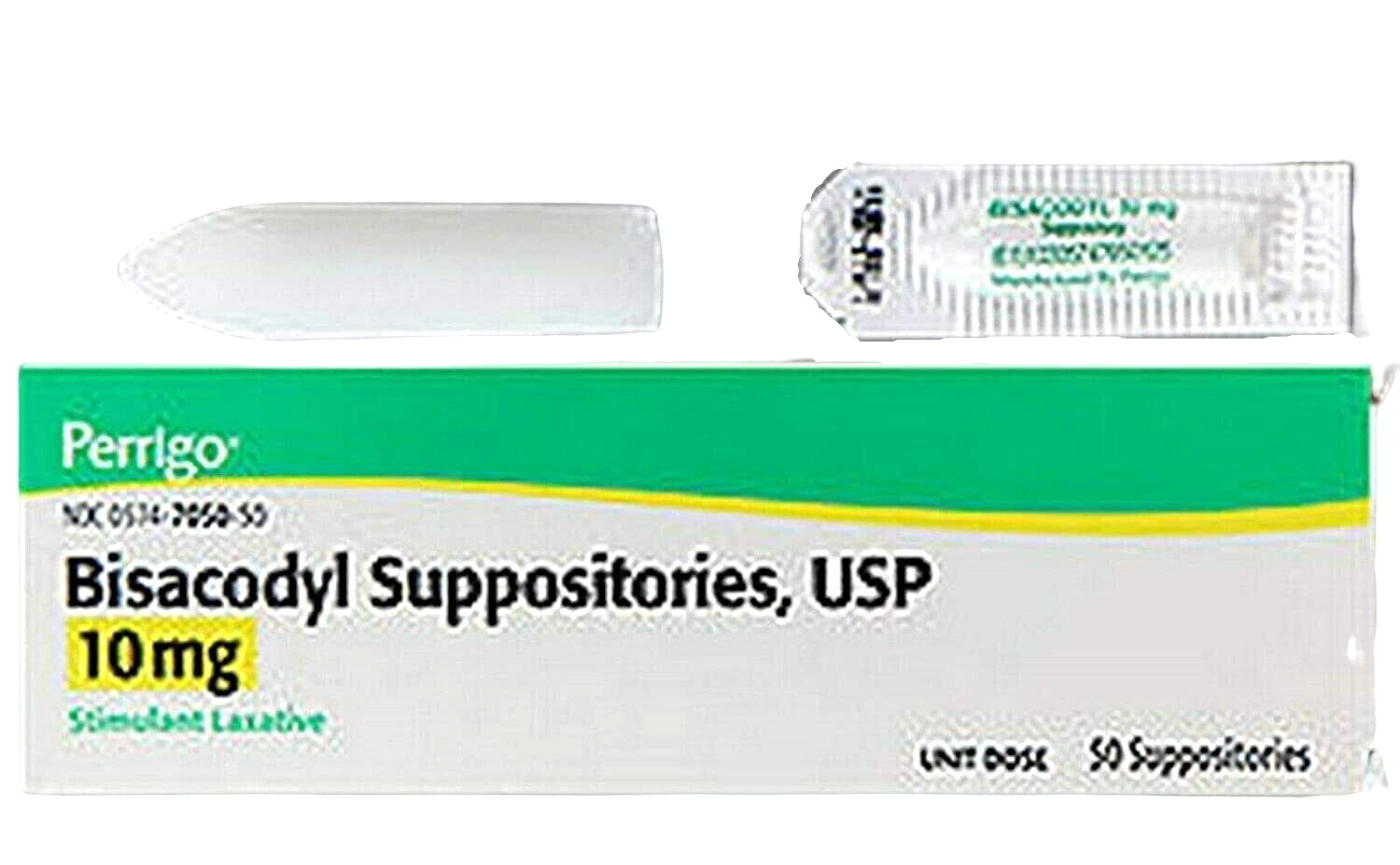 Perrigo / Padagis Bisacodyl 10mg Suppositories 50 count box -- BOX MAY ...