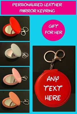 Personalised Folding Mirror Key Ring Keychain Portable Travel Pocket ...